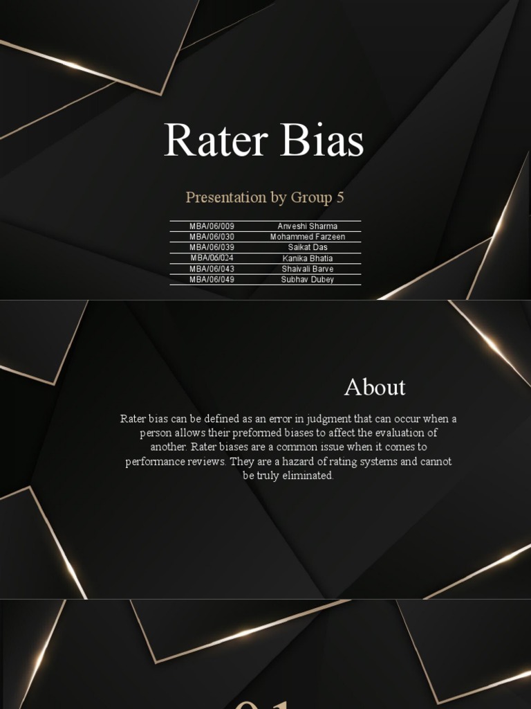 Rater Bias (Group 5) | PDF | Performance Appraisal | Bias