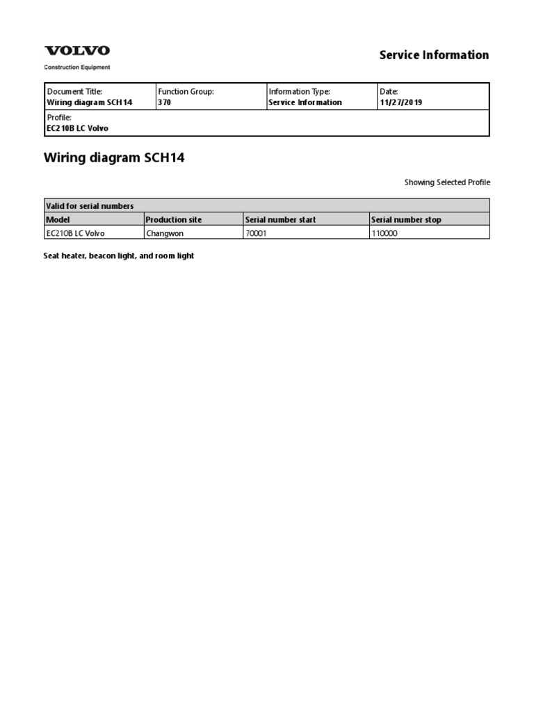 Wiring Diagram SCH14: Service Information | PDF