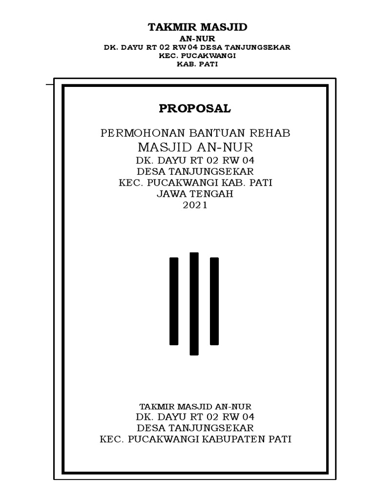 Proposal Bantuan Rehab Masjid | PDF
