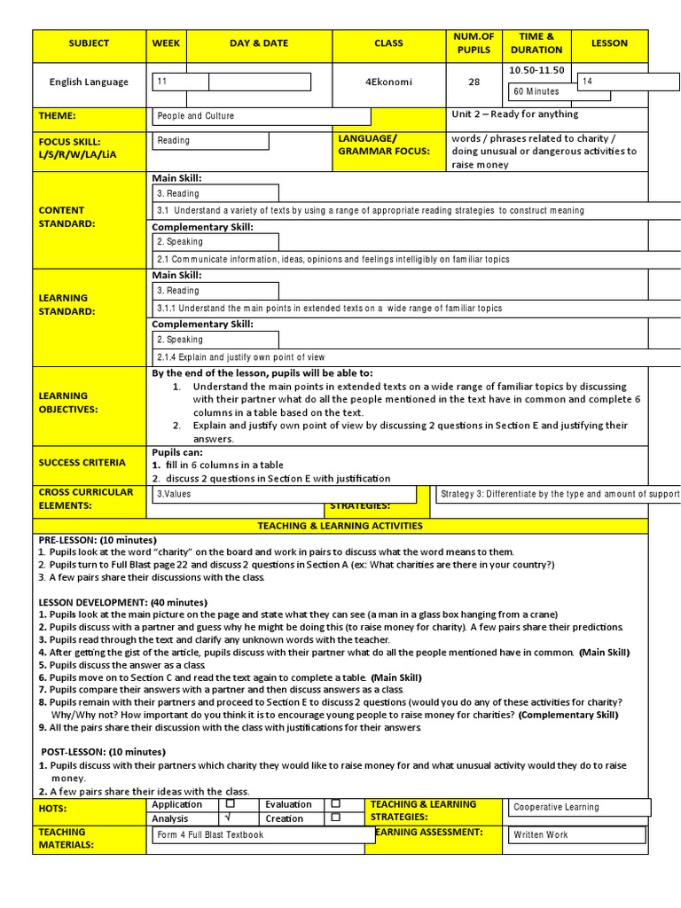 Lesson 14 Reading | PDF | Question | Curriculum