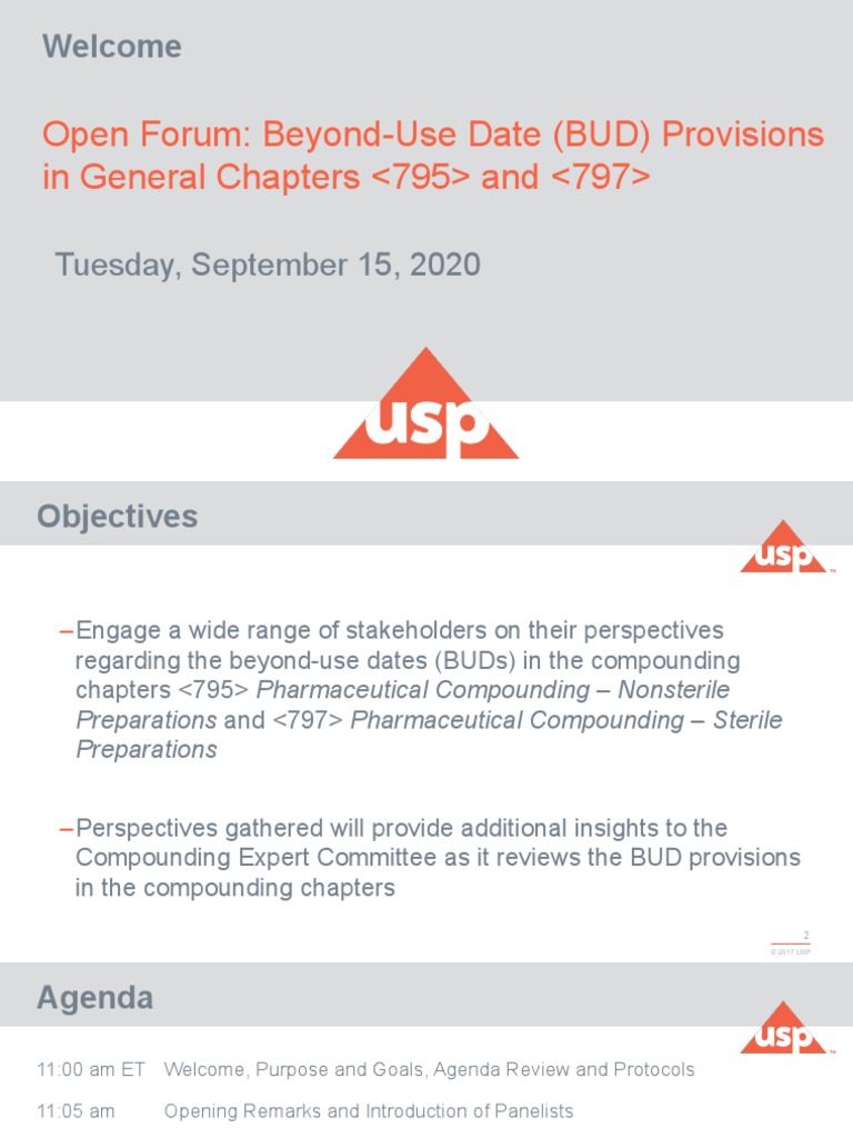 Open Forum: Beyond-Use Date (BUD) Provisions in General Chapters and ...