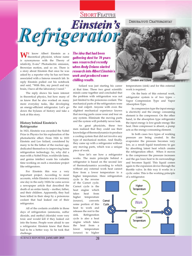 Einsteins Refrigerator | PDF | Refrigerator | Refrigeration