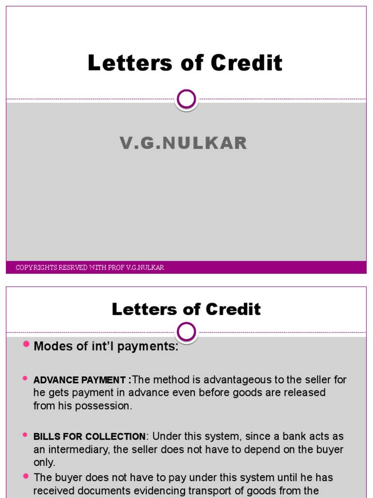 Letters of Credit | Download Free PDF | Letter Of Credit | Banking