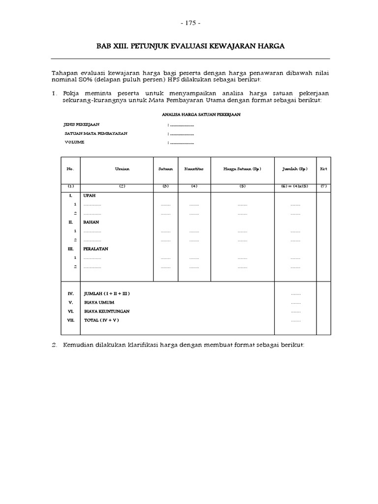 Evaluasi Kewajaran Harga Penawaran | PDF