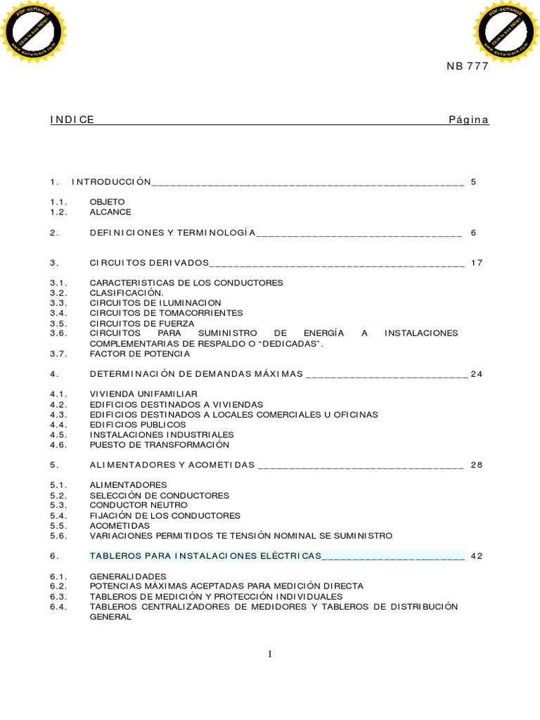 NB 777 | PDF | Corriente eléctrica | Naturaleza