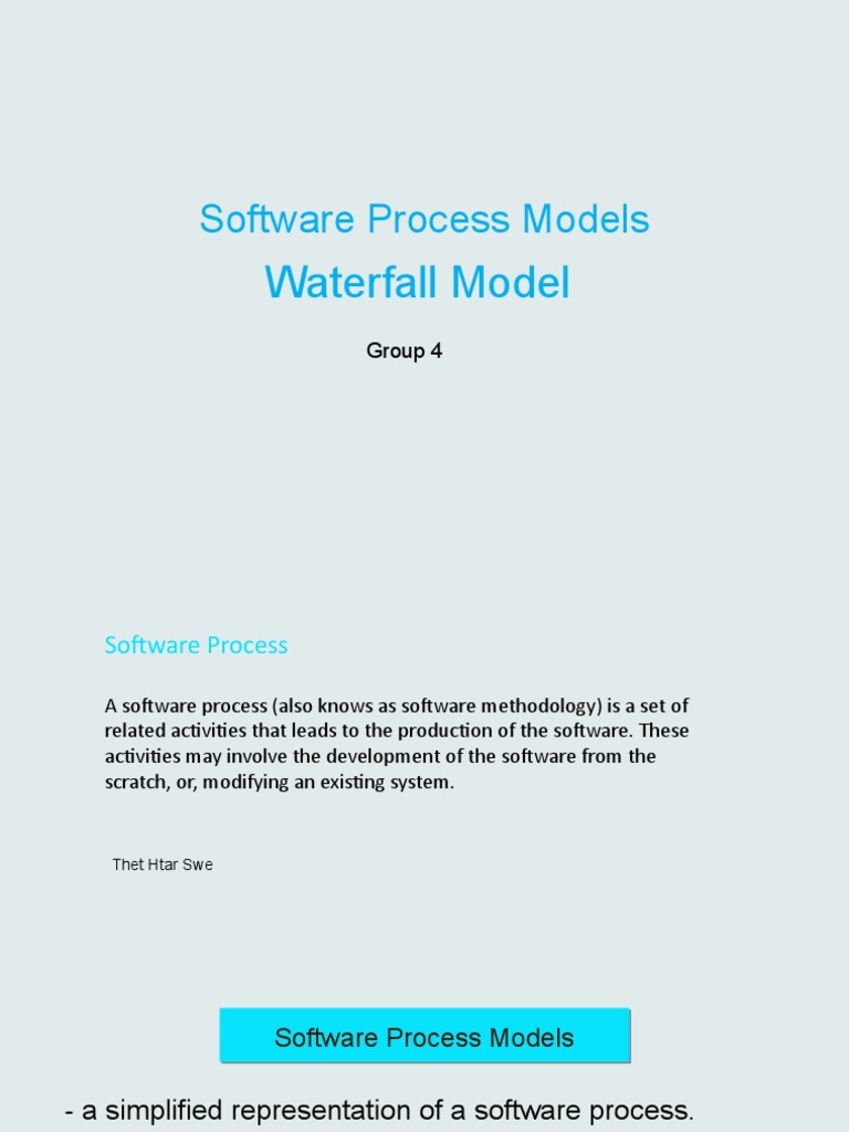 Software Process Models: Waterfall Model | PDF | Software Development ...
