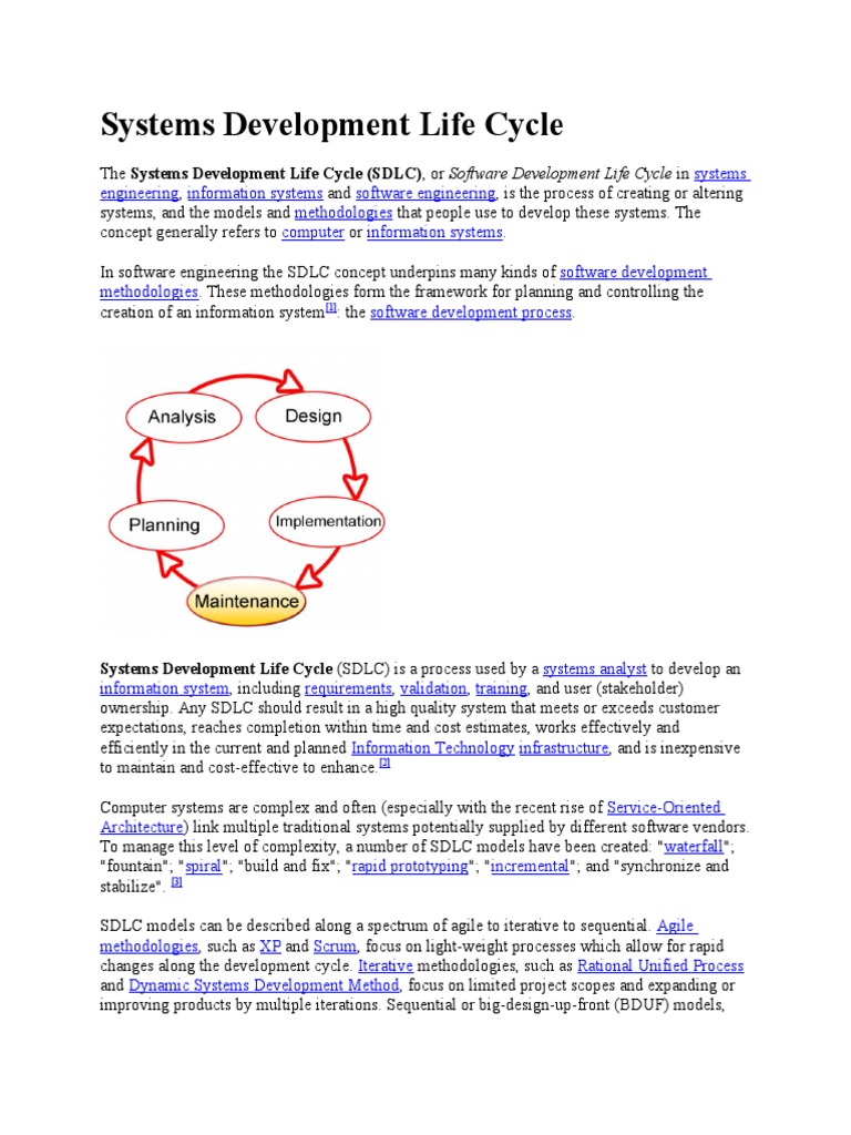 Systems Development Life Cycle | PDF | Software Development Process ...