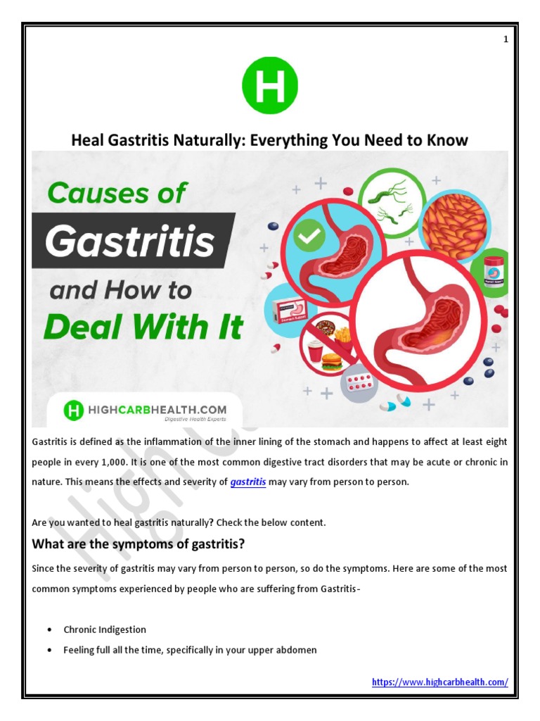Heal Gastritis Naturally Everything You Need To Know | PDF ...
