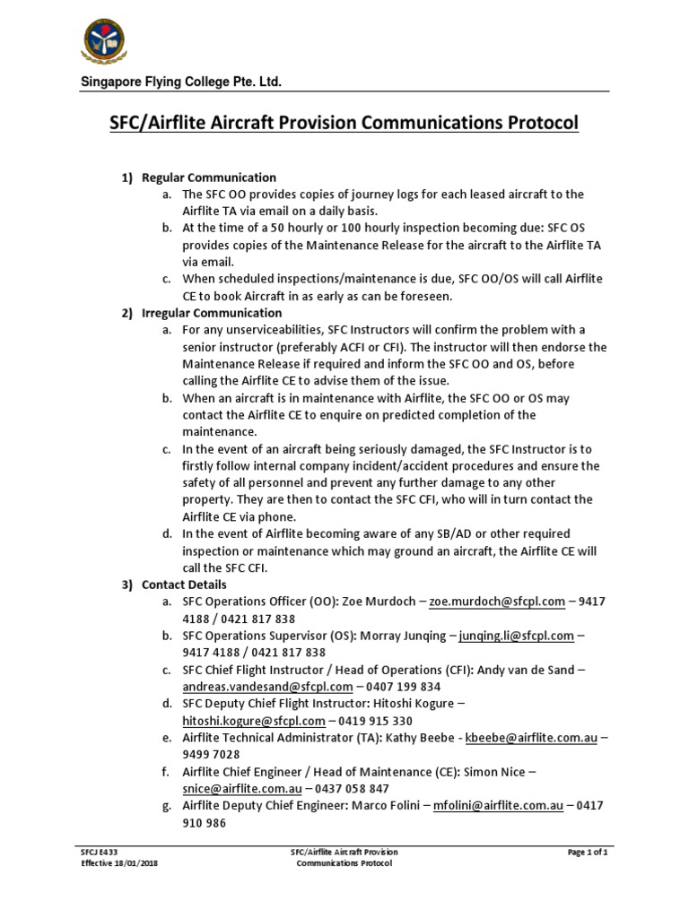 SFCJ E433 - SFC-Airflite Aircraft Provision Communications Protocol ...