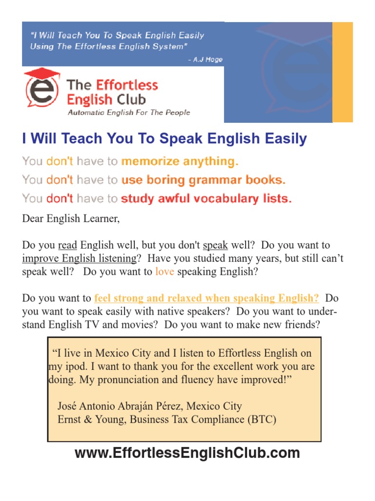The Effortless English Club | PDF | English Language | Vocabulary