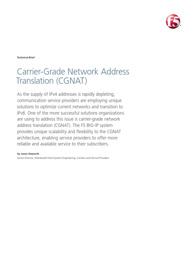Carrier-Grade Network Address Translation (CGNAT) : Technical Brief ...