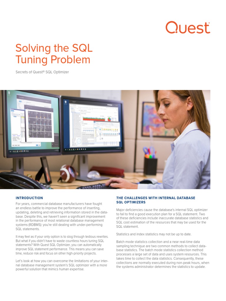 Solving The SQL Tuning Problem Secrets of Quest SQL Optimizer Technical ...