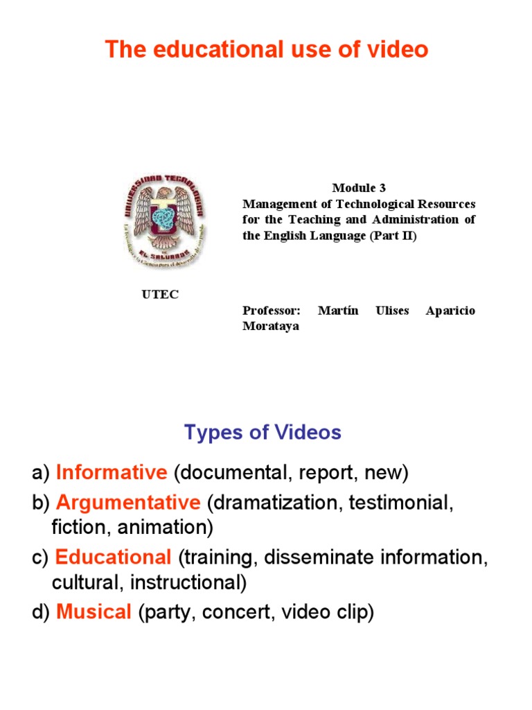 Educational Video Use in Teaching | PDF | Video | Science