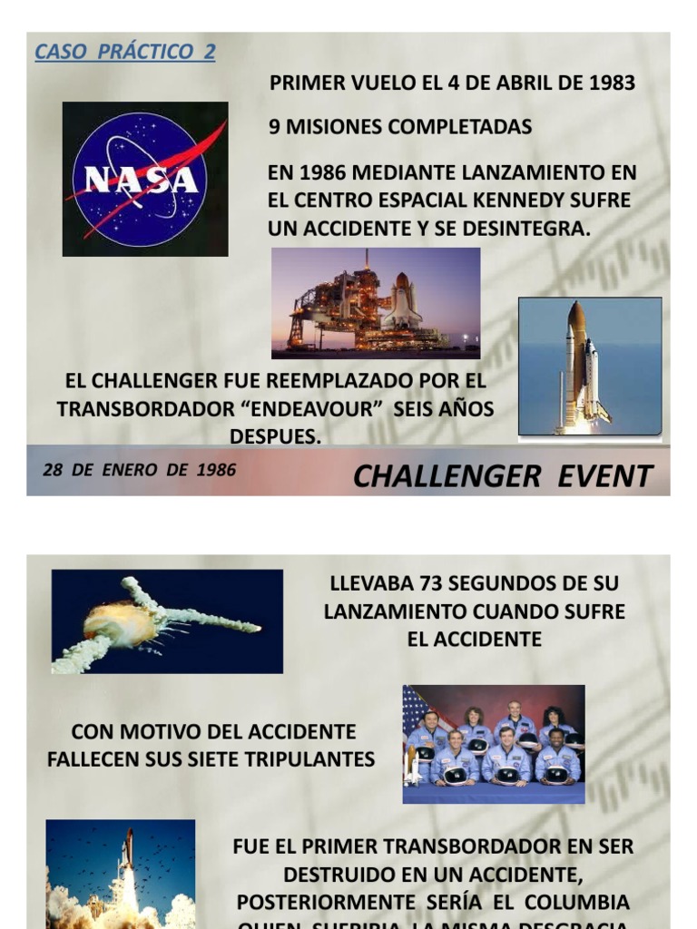Árbol Challenger Event | PDF | Transbordador espacial Challenger ...