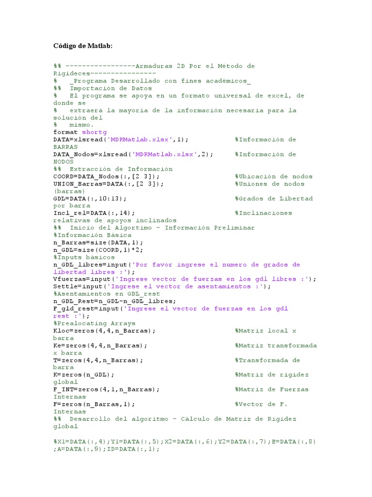 Codigos de MatLab | PDF | Informática teórica | Algoritmos y Estructuras de Datos