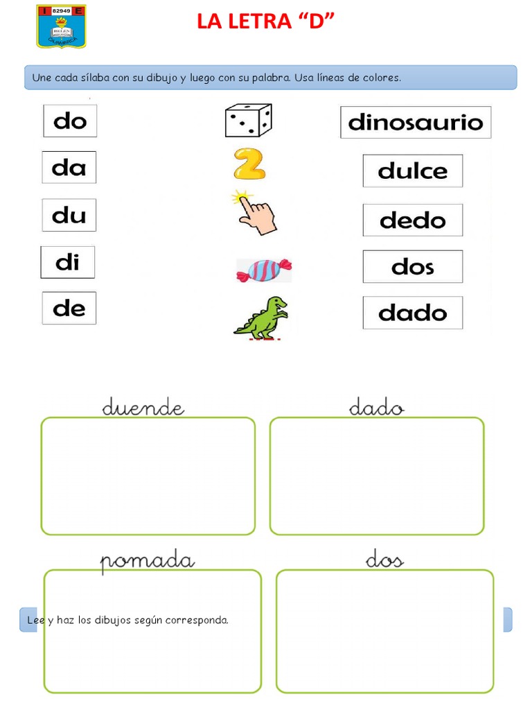 Actividades para aprender la letra D | PDF