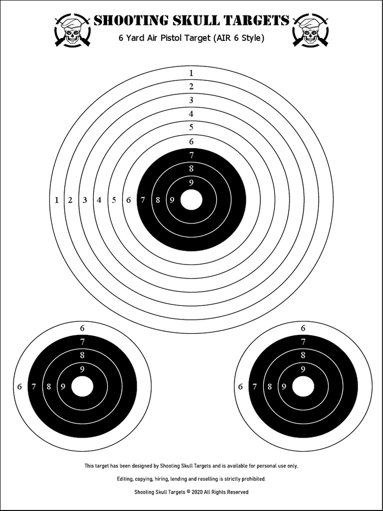 A4 6 Yard Air Pistol Target (AIR 6 Style) | PDF