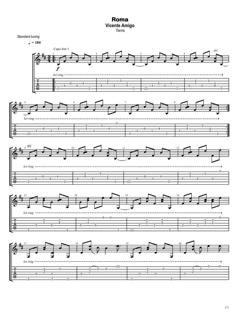Vicente Amigo - Roma | PDF | String Instruments | Guitar Family Instruments