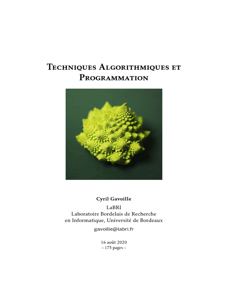 0765 Techniques Algorithmiques Et Programmation | PDF | Licence Creative Commons | Programmation ...