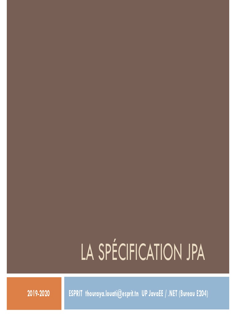 Introduction à la spécification JPA | PDF | Mapping objet-relationnel | Classe (informatique)