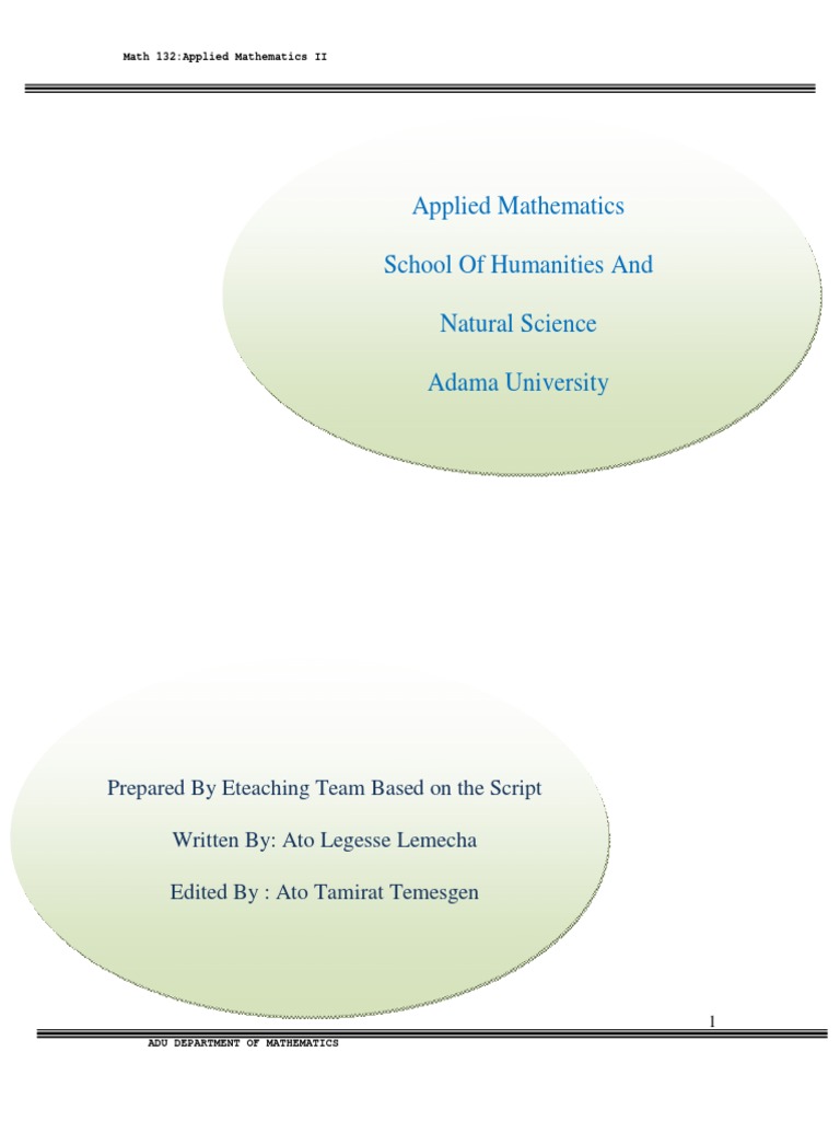 Applied Maths II Unit One Sequences | PDF | Sequence | Monotonic Function