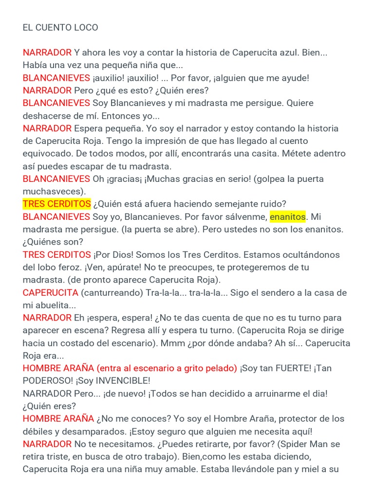 El Cuento Loco | PDF | Blanco como la nieve | Caperucita Roja