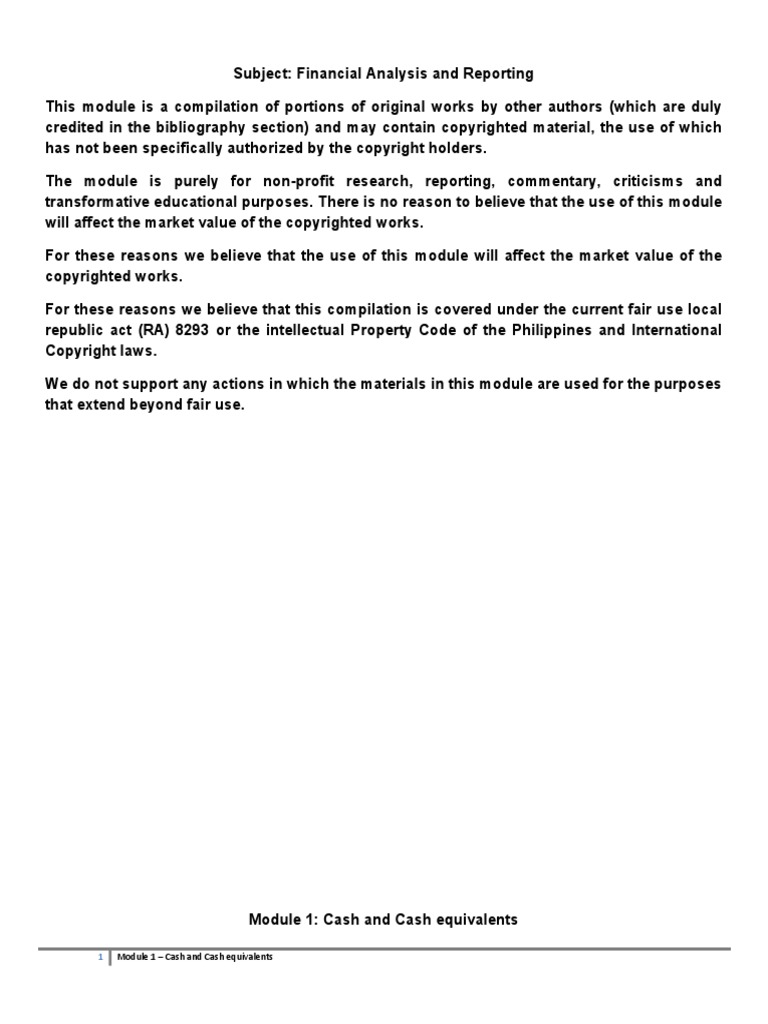 Module 1 To 3 | PDF | Financial Statement | Cheque