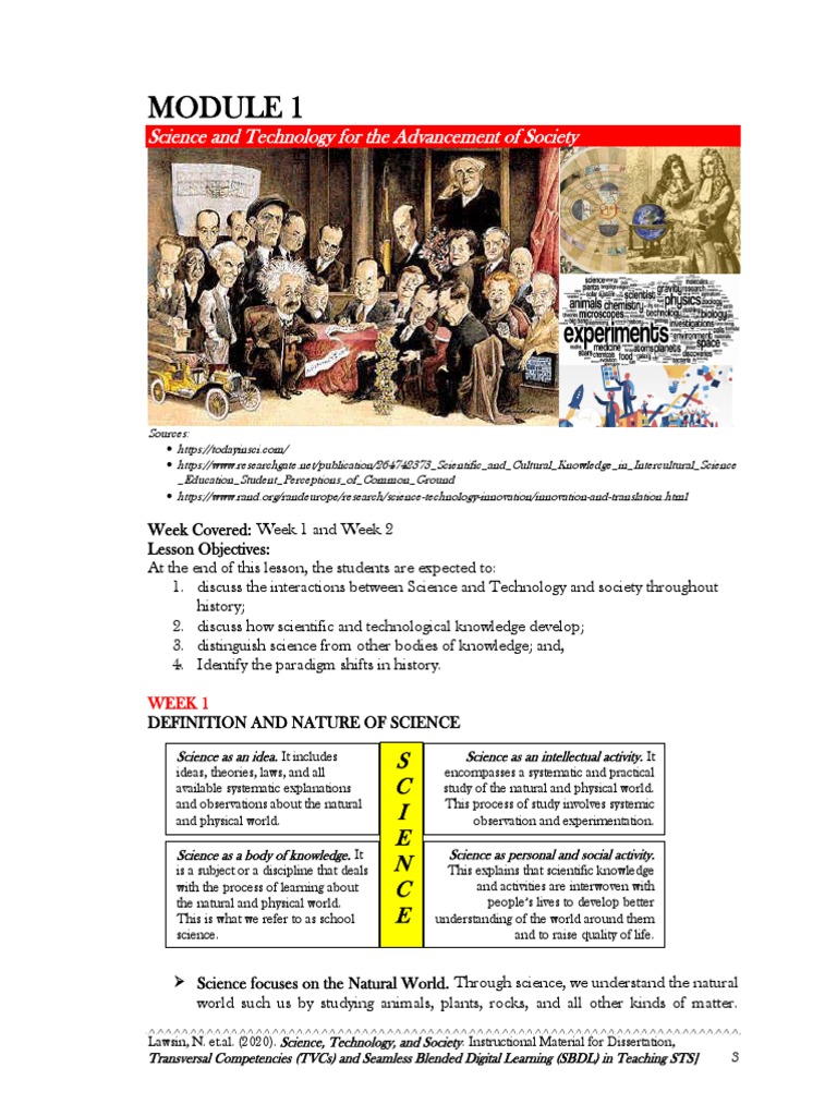 STS - MODULE1b - Science & Technology For The Advancement of Society - 2 | PDF | Science | Knowledge