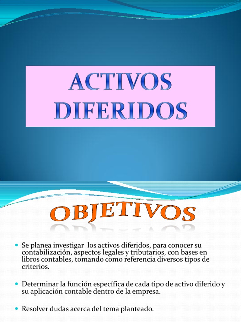Conta Activos Diferidos | PDF | Contabilidad | Beneficio (economía)