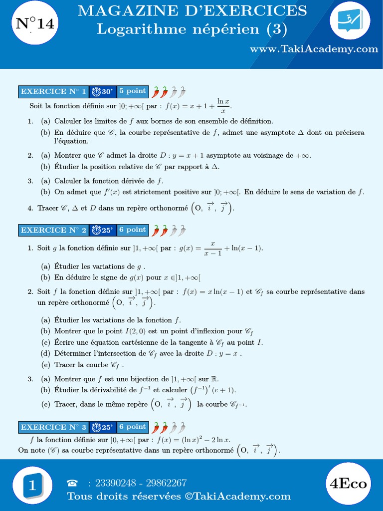 Fonction Logarithme 3 | PDF | Courbe | Coordonnées cartésiennes