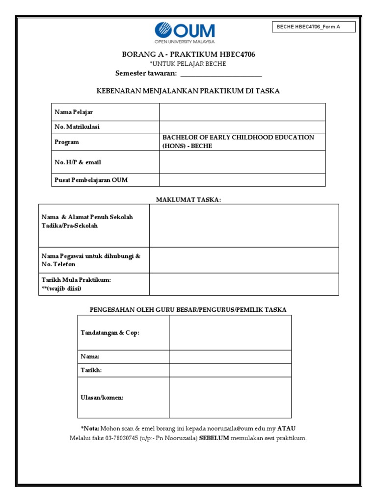 1 CESS HBEC4706 Practicum Placement Form | PDF