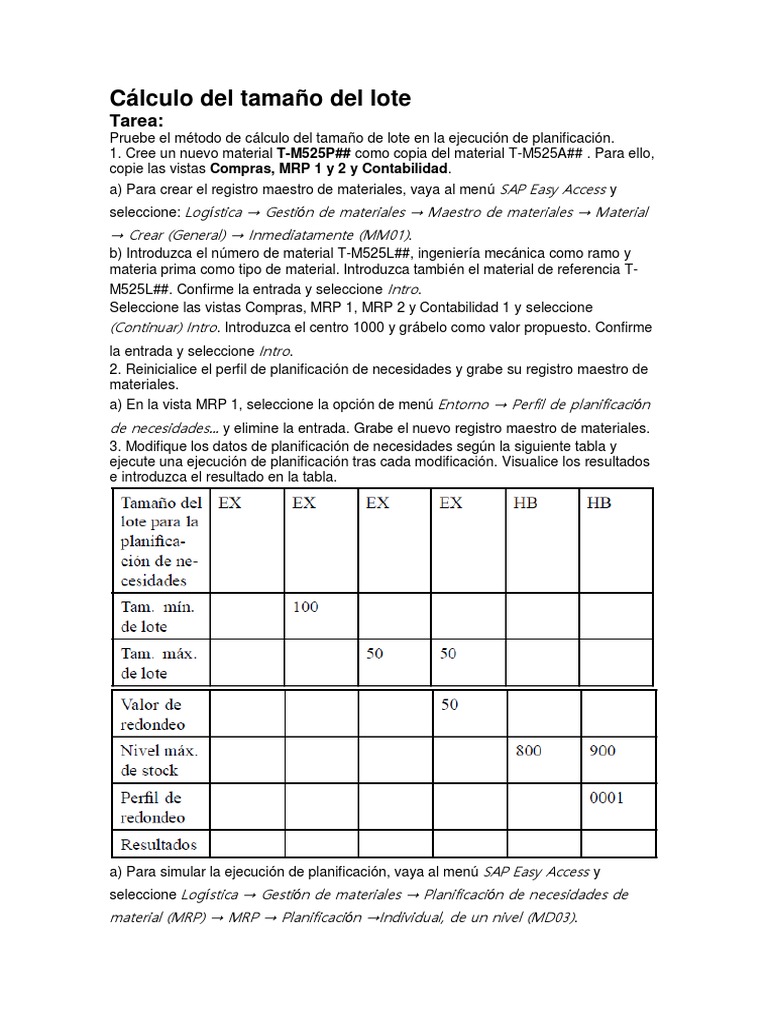 Cálculo Del Tamaño Del Lote | PDF
