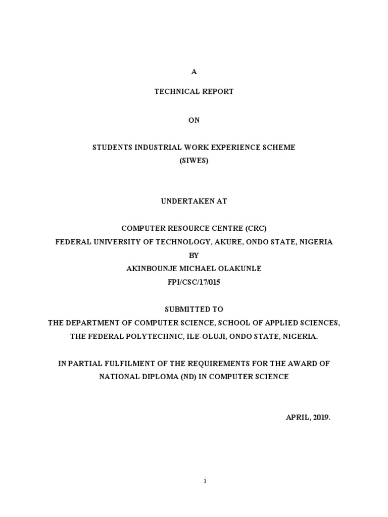 Siwes Report On Computer Resource | PDF | Computer Data Storage | Central Processing Unit