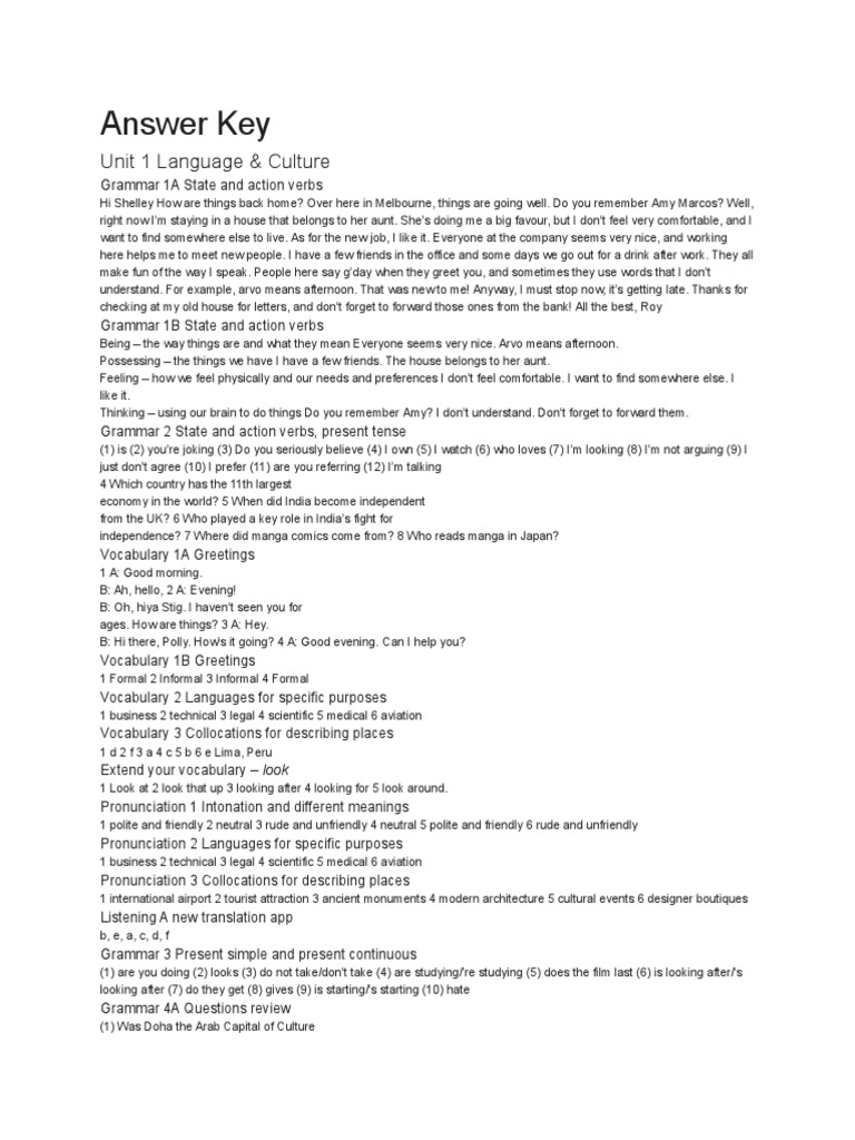 Global Intermediate - Workbook KEY | PDF | Cubism | English Language