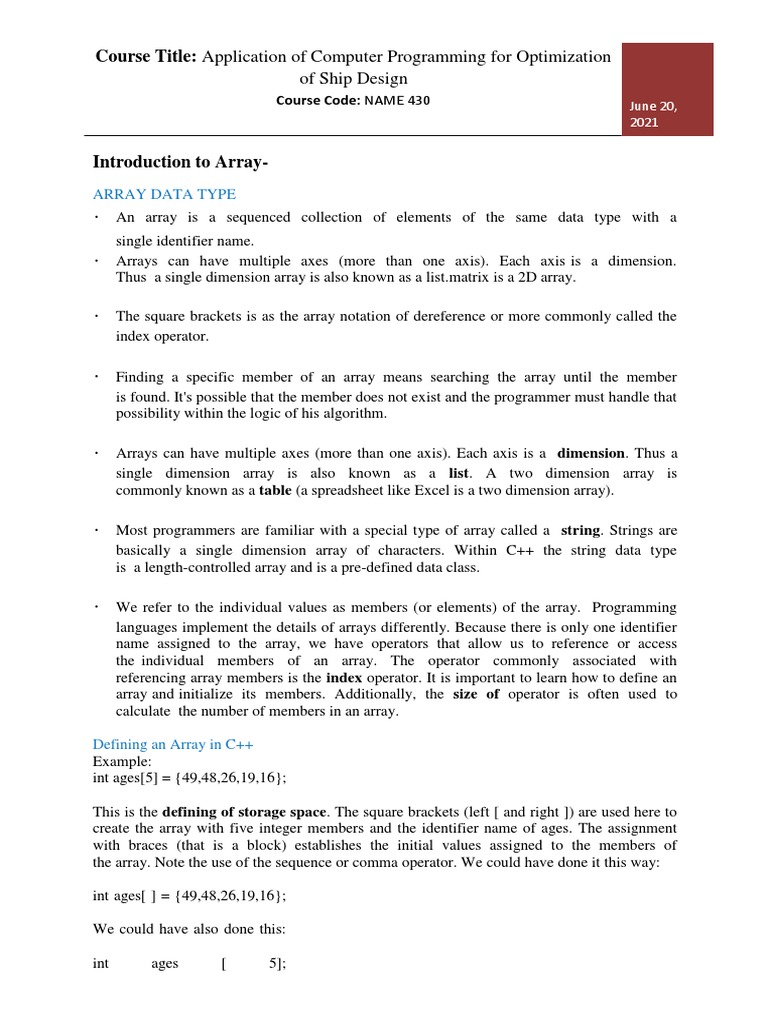 Class Lec2 20june21 Pdf Pointer Computer Programming Array 0662