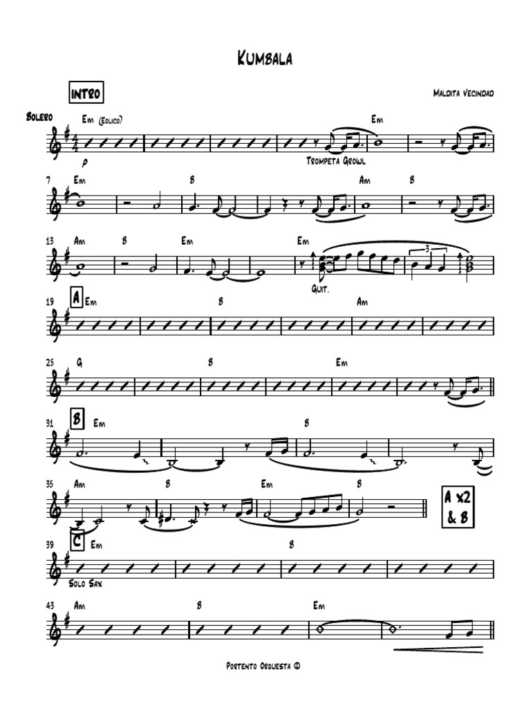 Kumbala - Partitura Completa | PDF