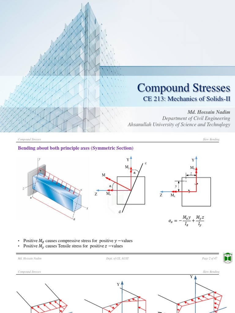 Compound Stresses | PDF | Bending | Beam (Structure)