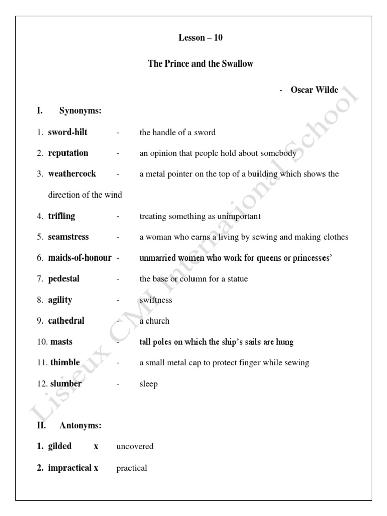 The Prince and the Swallow: An Analysis of Oscar Wilde's Short Story | PDF