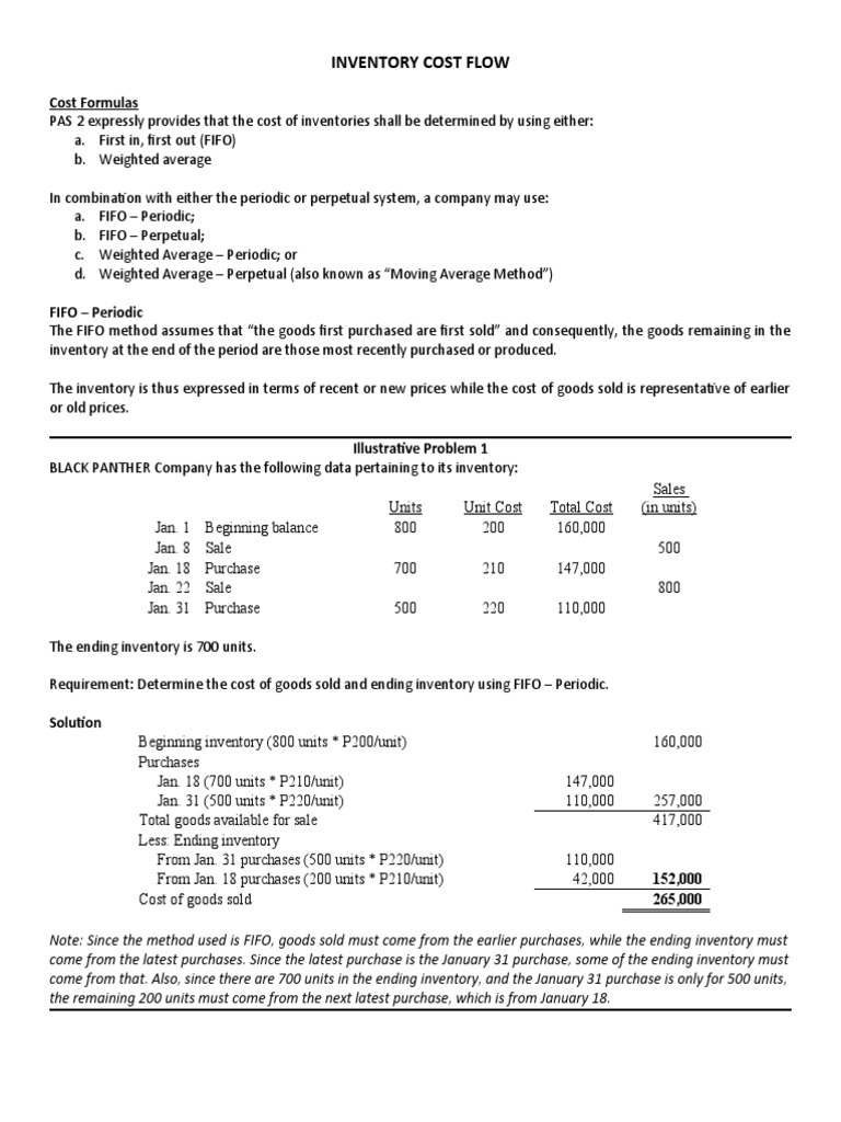 Cost Flow Assumptions in Inventory Management | PDF | Cost Of Goods ...