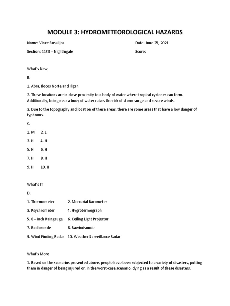 MODULE 3 Hydrometeorological Hazards | PDF