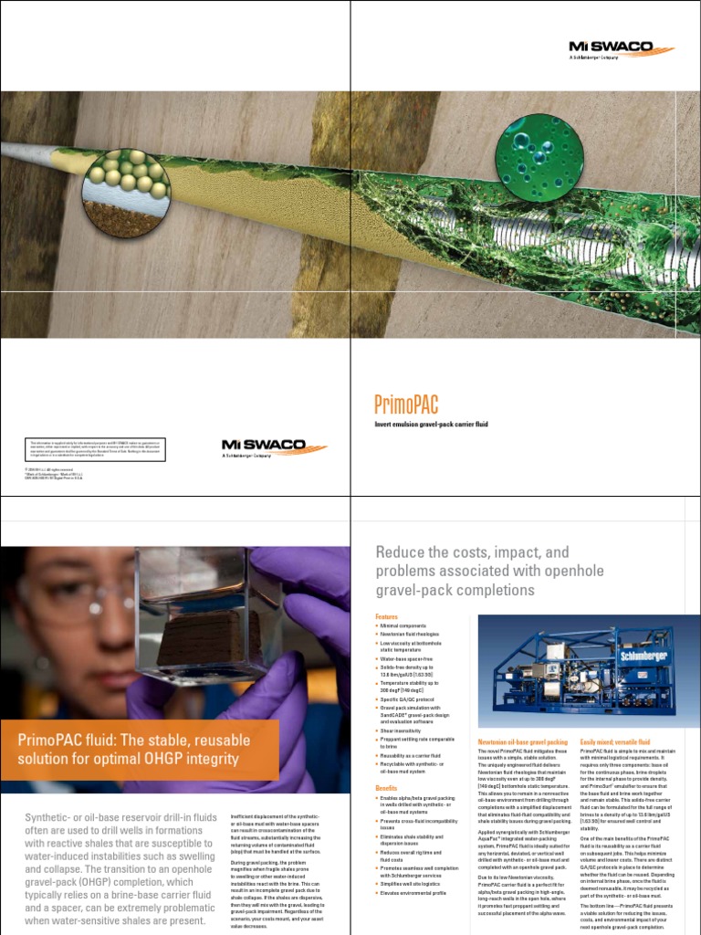 Primopac: Invert Emulsion Gravel-Pack Carrier Fluid | PDF | Emulsion ...