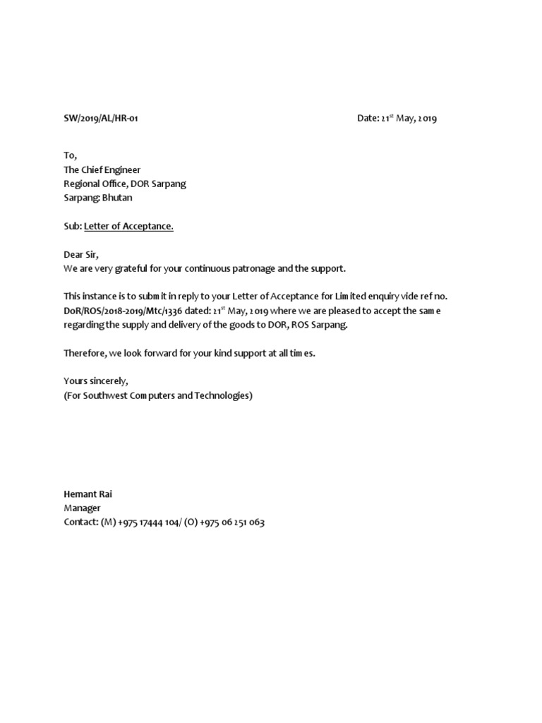 DOR - Forwarding Letter | PDF