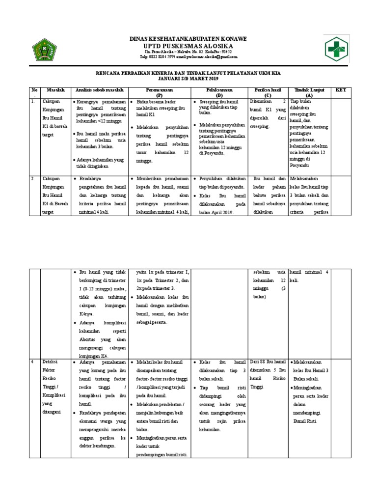 PDCA KIA Triwulan 1 | PDF