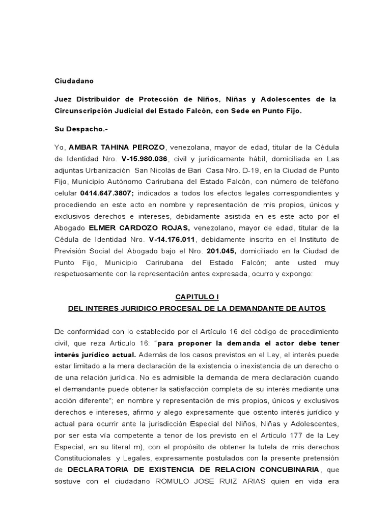 Declaratoria de Union Estable de Hecho Post-Mortem | PDF | Matrimonio ...