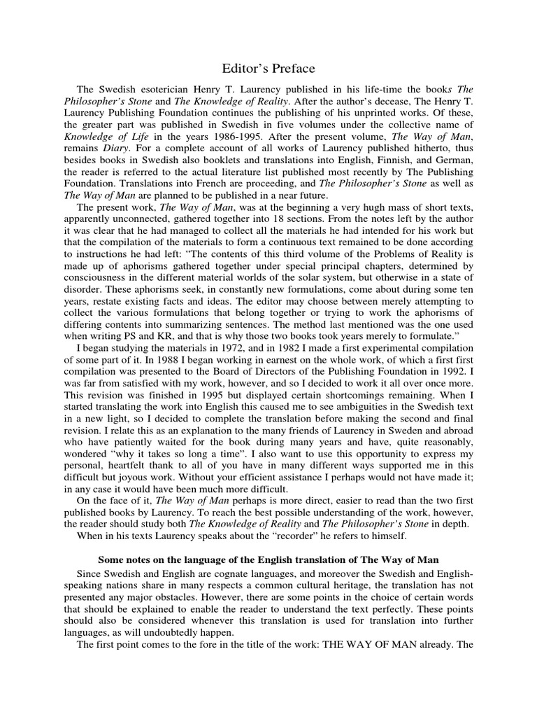 The Way of Men 00. Editor's Preface | PDF | Translations | English Language