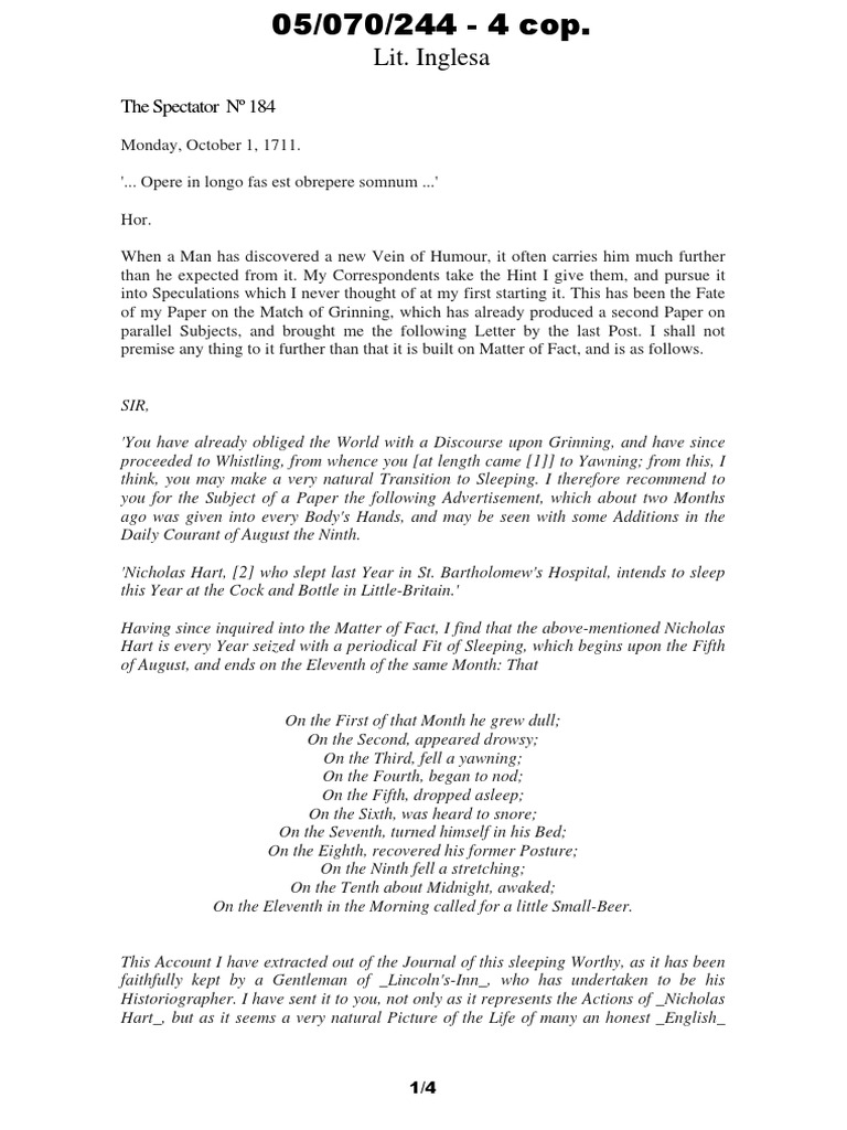 ADDISON - The Spectator #184 | PDF