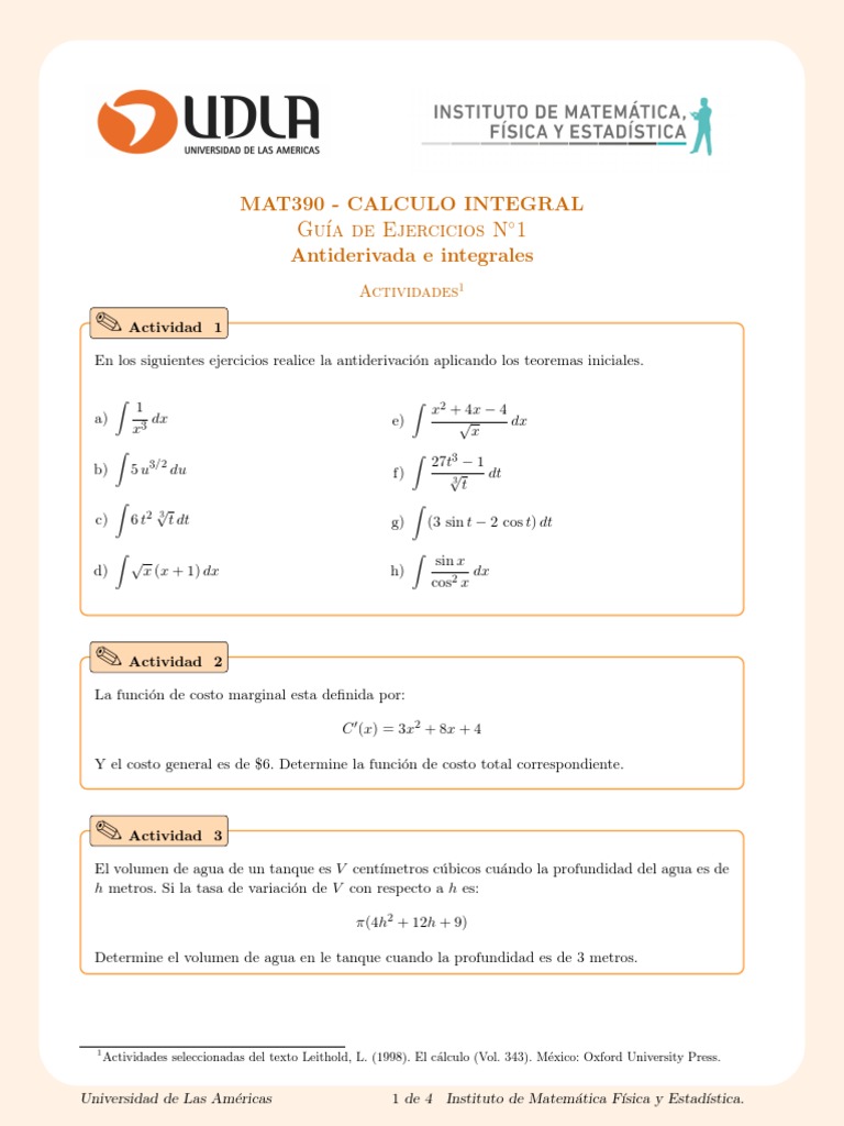 Gu A 1 MAT390 | PDF | Integral | Álgebra
