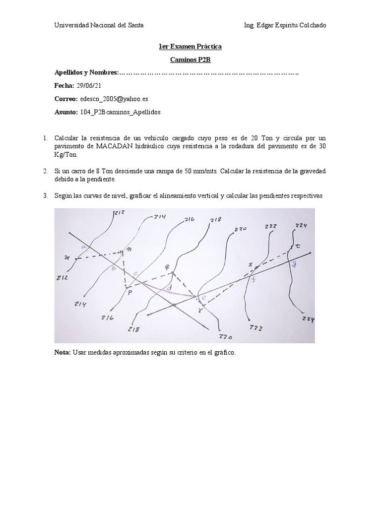 1er Examen Práctica - Caminos P2B | PDF