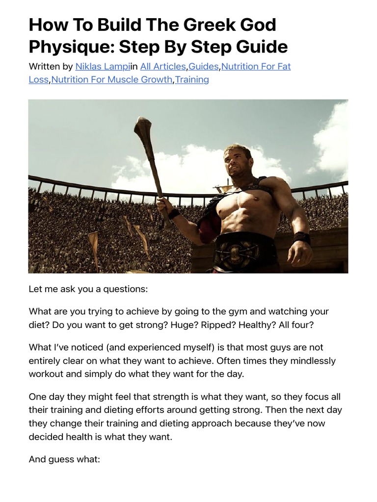 How To Build The Greek God Physique: Step by Step Guide | Download Free ...