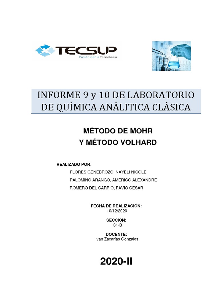Métodos Mohr y Volhard en Análisis Químico | PDF | Valoración | Química